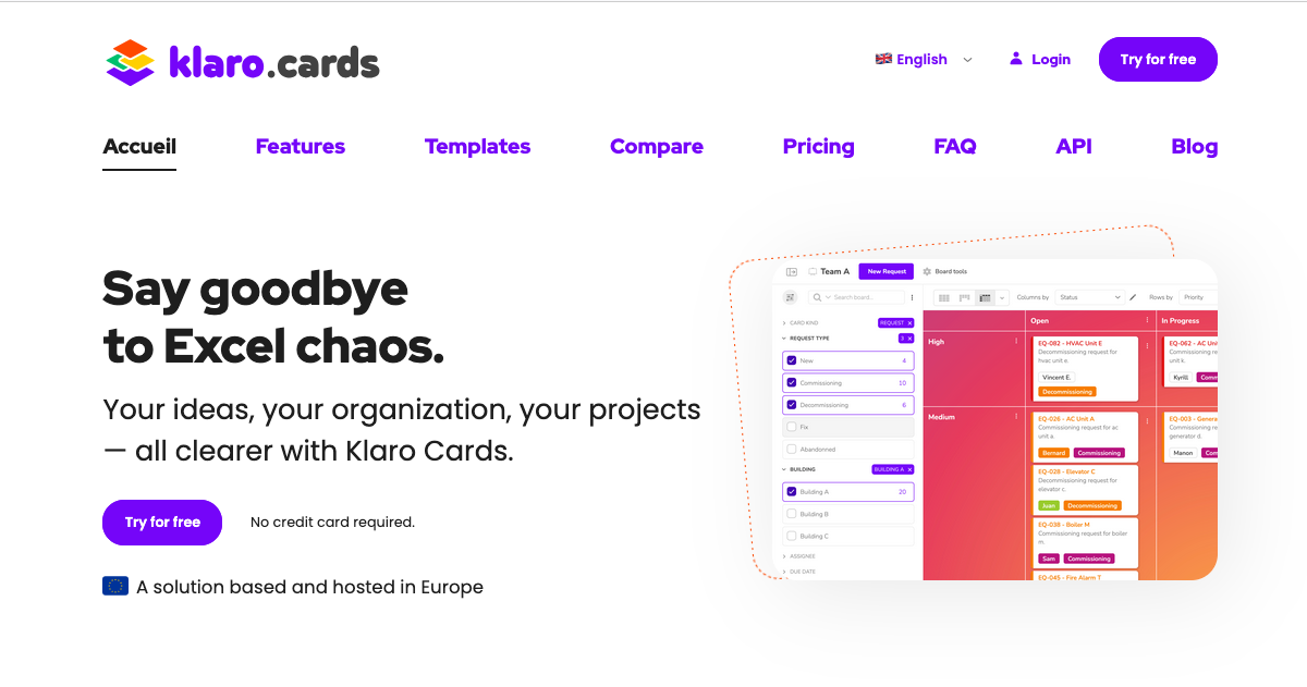 Klaro Cards - Say goodbye to Excel chaos